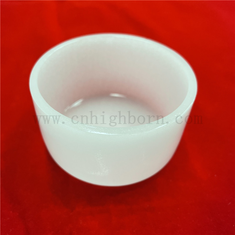 Heat Resistance Milky Round Shape Fused Silica Quartz Glass Crucible ...